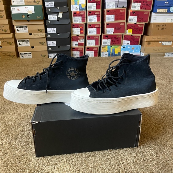 Converse | Shoes | Converse Black Hightop Platform Shoes | Poshmark